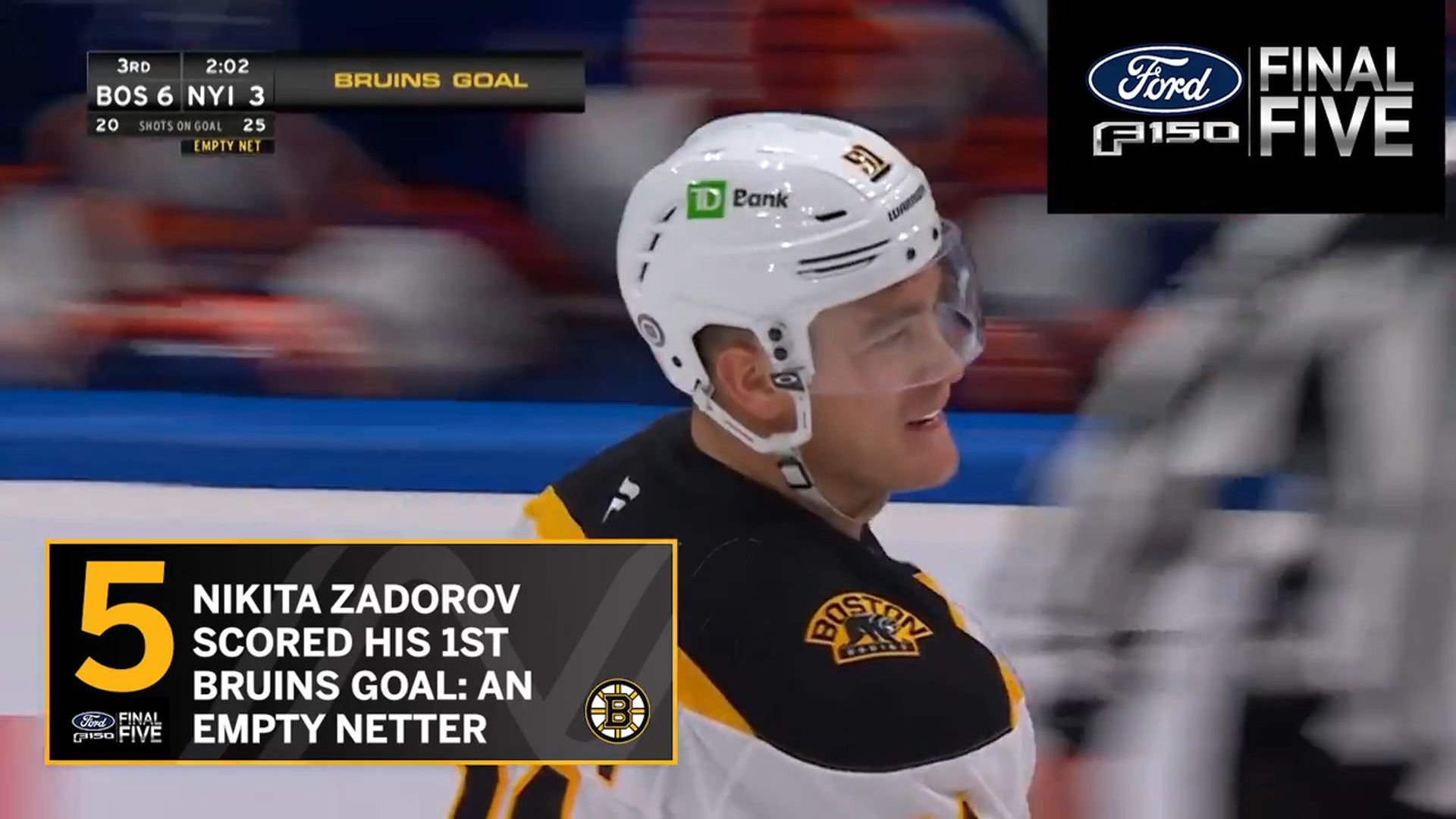 Nikita Zadorov Scores First Goal With Bruins In Win Over Islanders ...