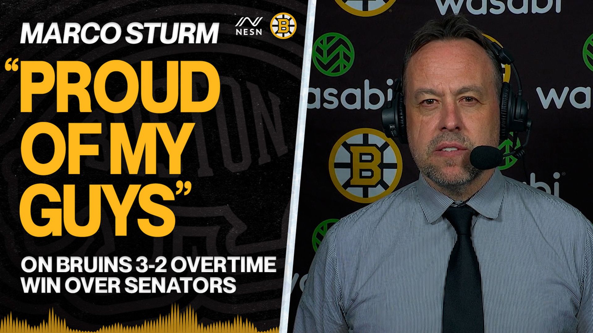 Marco Sturm Reflects on Bruins 3–2 Overtime Victory over Senators