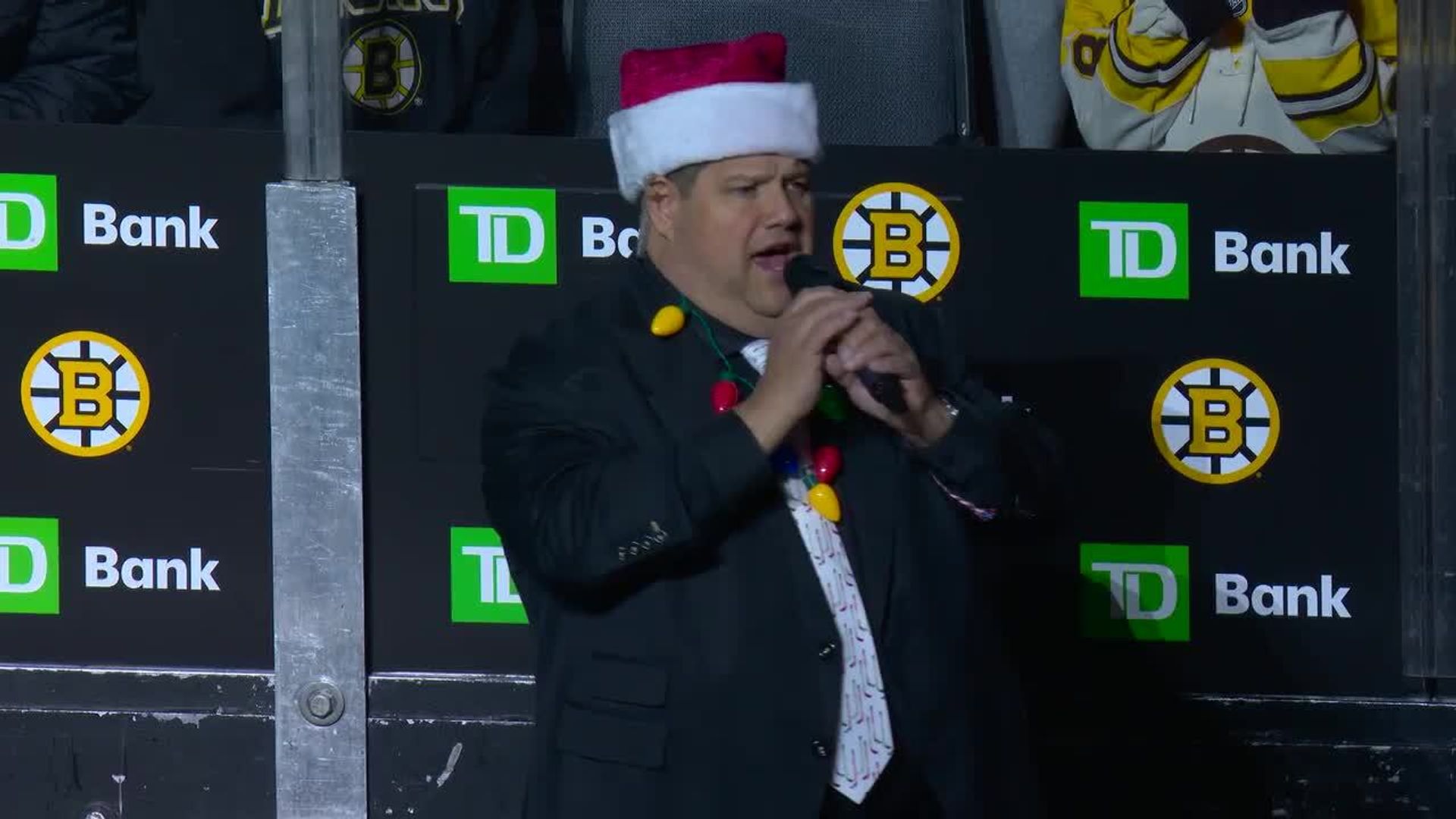 Todd Angilly Treats Bruins Fans to Christmas Carols